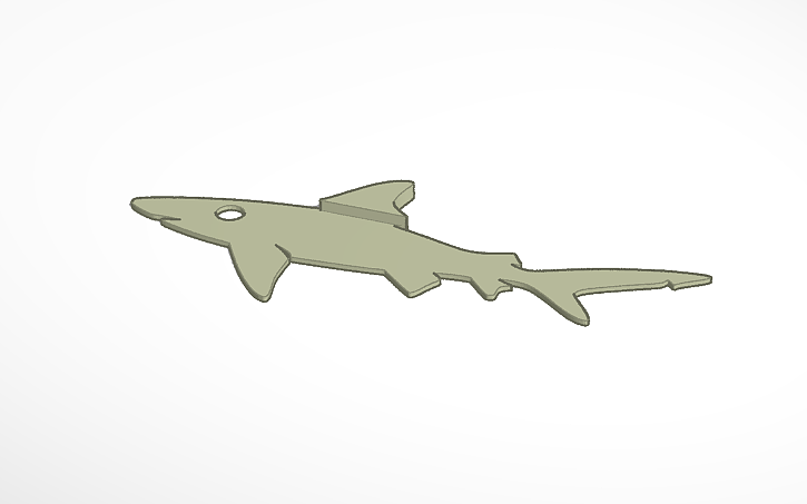 3D design Squalo segnalibro - Tinkercad