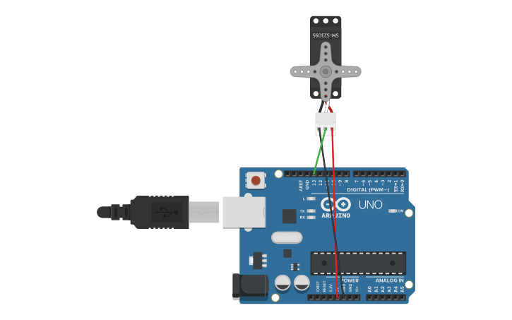 Circuit design Servo Motor Movendo operado via Arduino Uno | Tinkercad