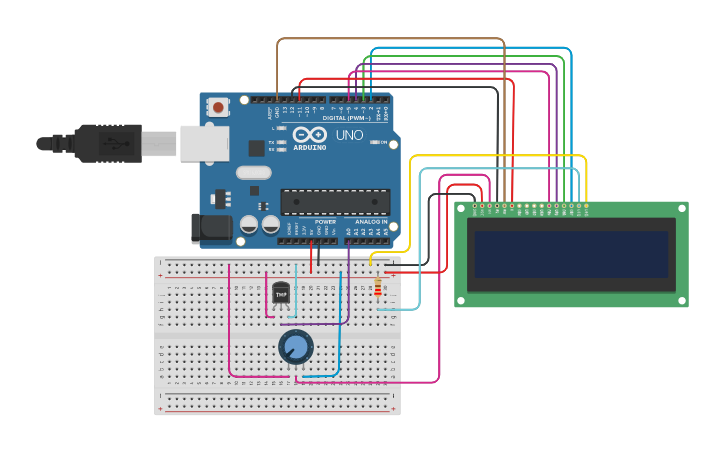 Circuit Design Copy Of Sıcaklık Sensörü Lcd Tinkercad