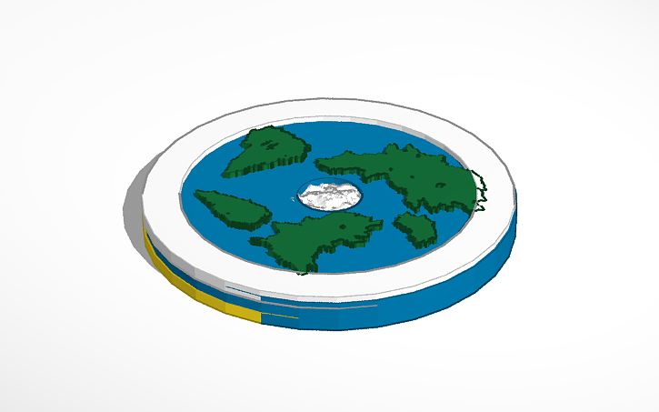 3D design Frozen Hollow Flat Expanding Disk Earth Theory Model - Tinkercad