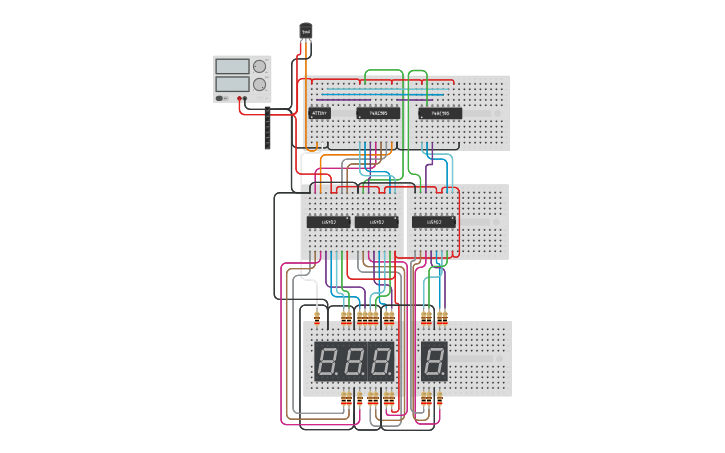 Circuit design Temperature sensor with display 2.0 - Tinkercad