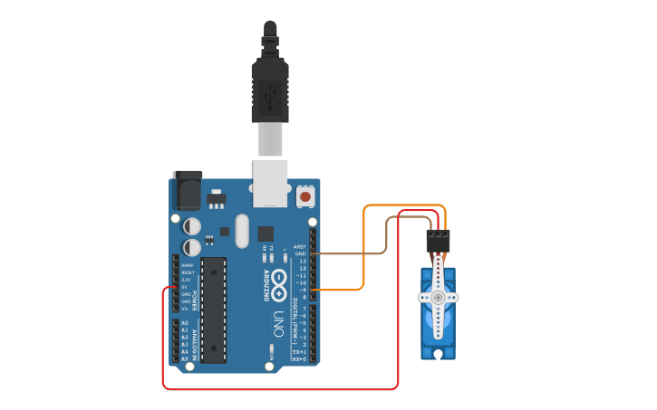 Circuit design 2023 Güz 10. Hafta Servo motor kontrolü - Tinkercad