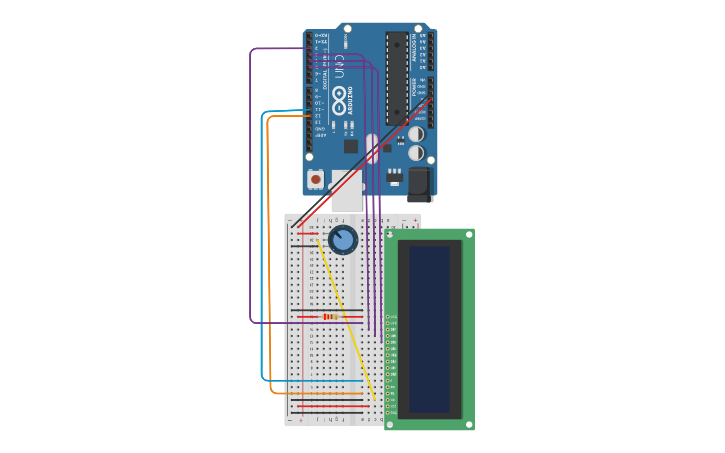 Circuit design LCD - Tinkercad