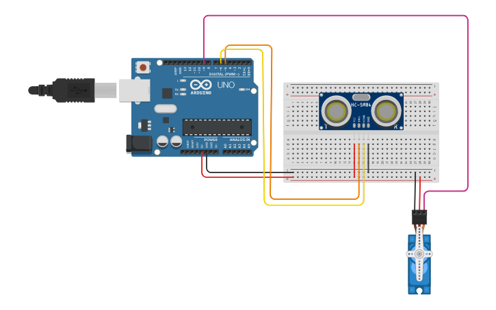 Circuit design SmartBin | Tinkercad