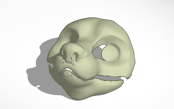 3D design semi toony canine fursuit head base - Tinkercad