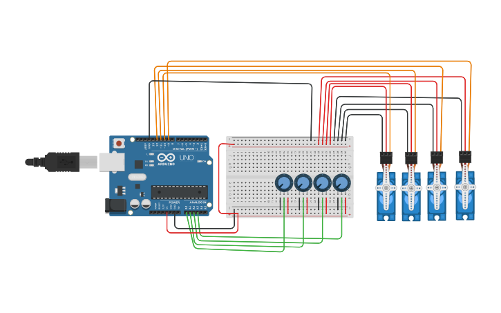 Circuit Design Robotic Arm Tinkercad