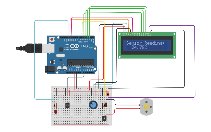 Circuit design Automatic Room Temperature Control System - Tinkercad
