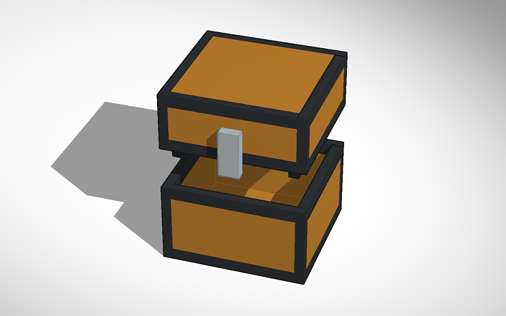 3D design Minecraft Chest Trinket Box #minecraft | Tinkercad