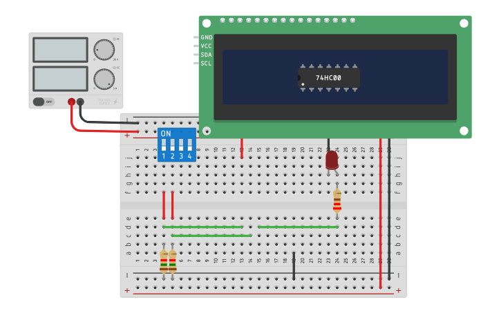 Circuit design 74LS00 - Tinkercad