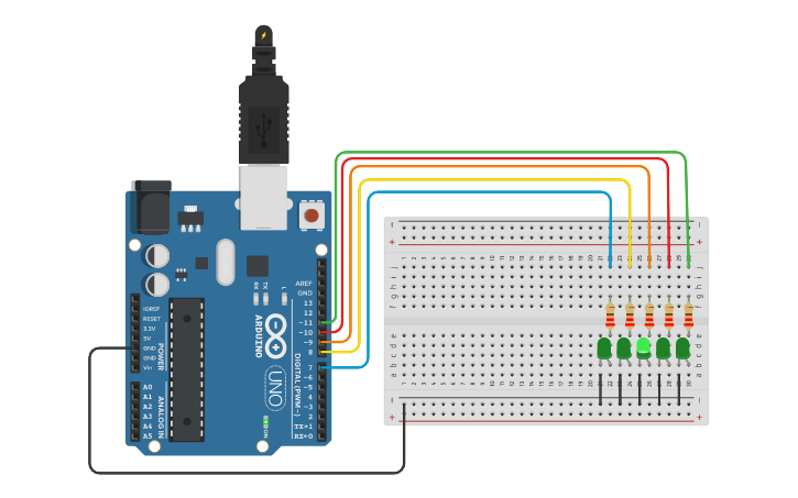 Circuit design Ejemplo 2 | Tinkercad