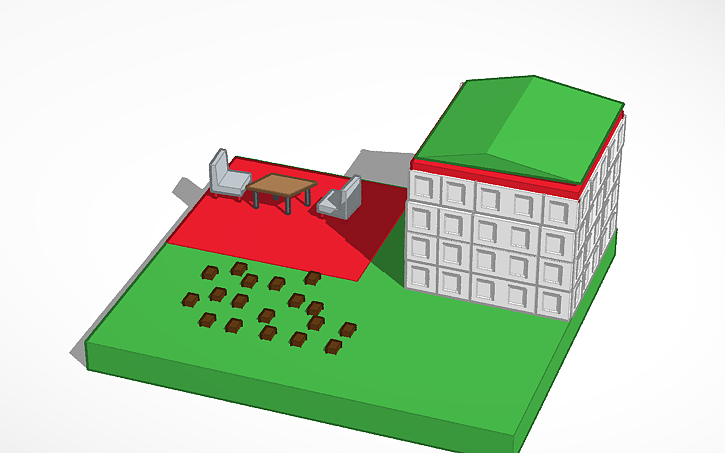 3D design House with Patio | Tinkercad