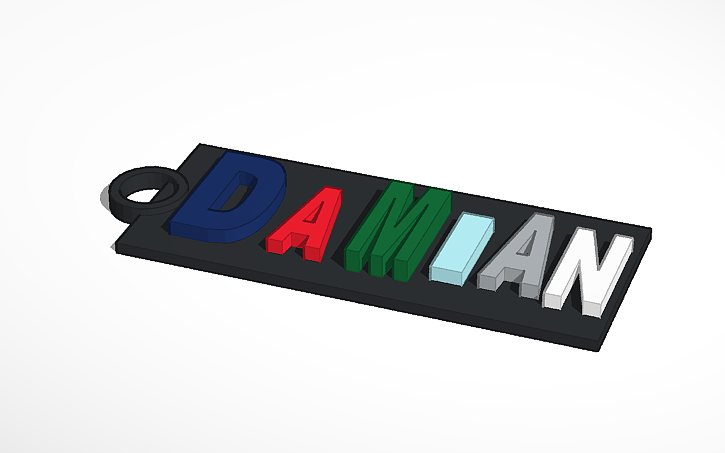 3D design Damian/Alfredo keychain | Tinkercad