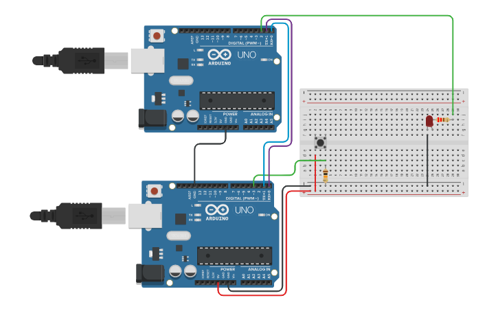 Circuit Design Two Arduino Tinkercad 9817