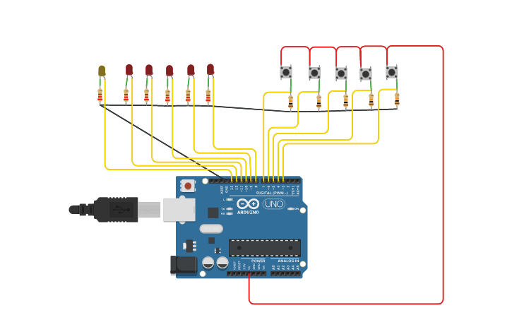 Circuit design Examen Arduino 2ªparte | Tinkercad