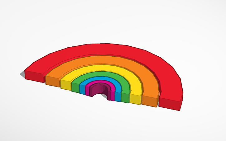 3D design Rainbow puzzle - Tinkercad