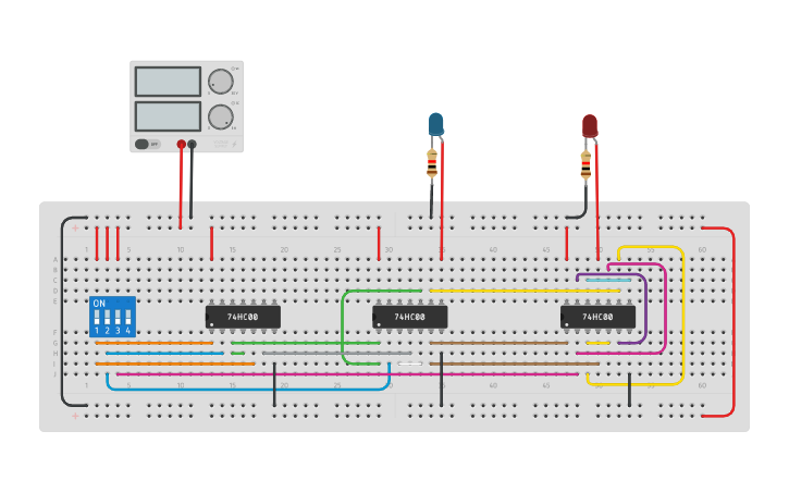 Circuit design FULL ADDER - Tinkercad