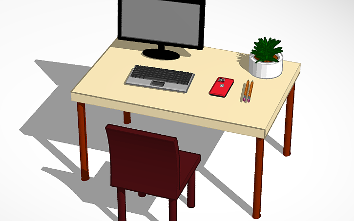 3D design 47-26 DESK & CHAIR | Tinkercad