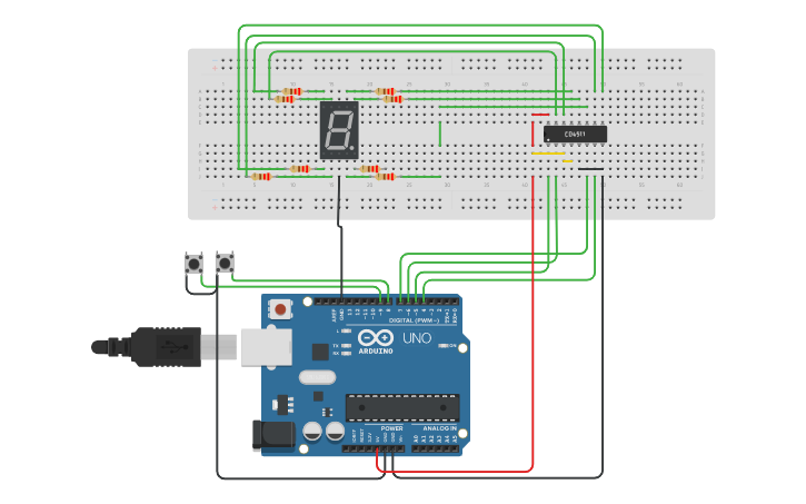 Circuit design Serial In_Output(Int, Reg) - Tinkercad Circuit design Serial In_Output(Int, Reg) - Tinkercad
