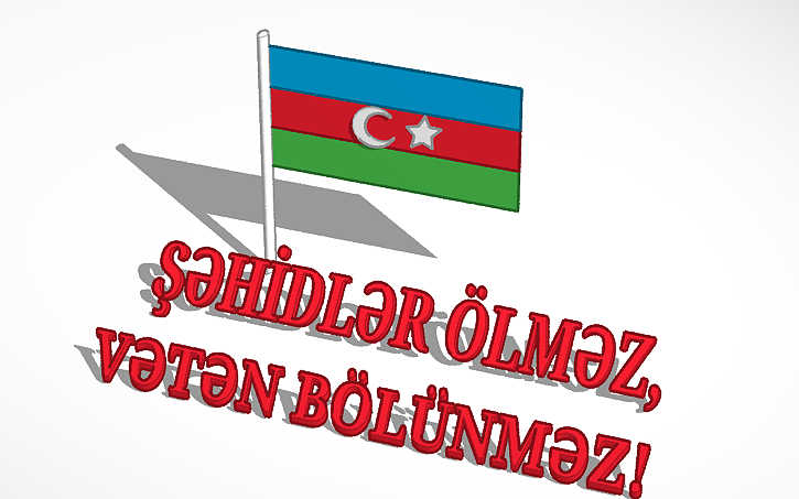 3D design AZERBAYCAN BAYRAGİ - Tinkercad