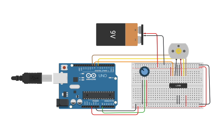 Circuit Design Regulador De Velocidad Con Potenciometro Tinkercad