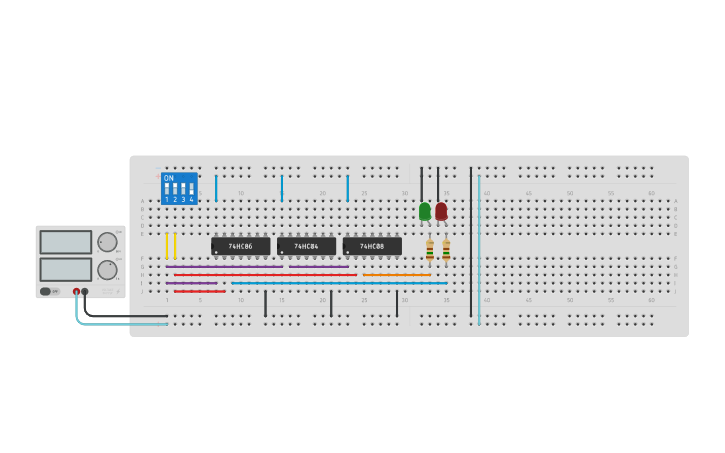 Circuit design HALF SUBTRACTOR - Tinkercad