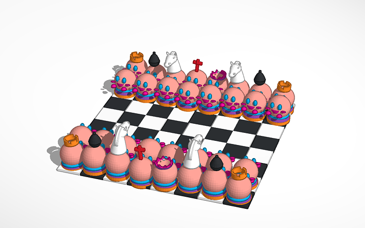 3D design Kirby Chess Pieces - Tinkercad