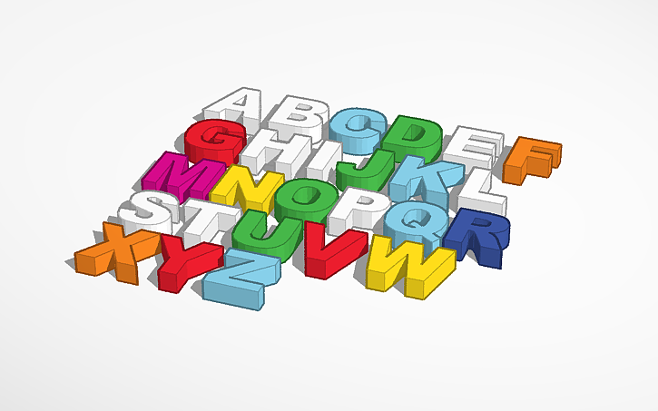 3D design Battleship Alphabet - Tinkercad