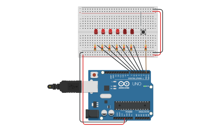 Circuit design Random LEDs | Tinkercad