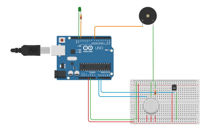 Circuit design Air Quality - Tinkercad