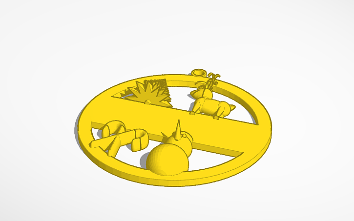 3D design Customizable Christmas Ornament V1 - Tinkercad