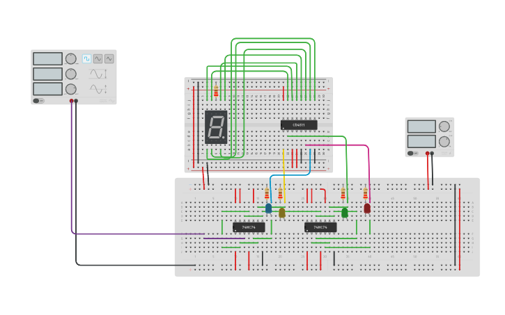 Circuit Design 7474 Counter Bcd To 7seg Tinkercad