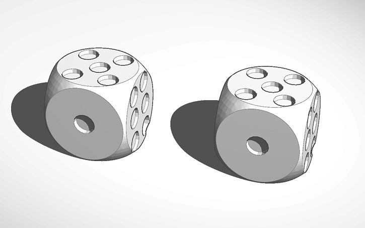 3D design board game dice - Tinkercad