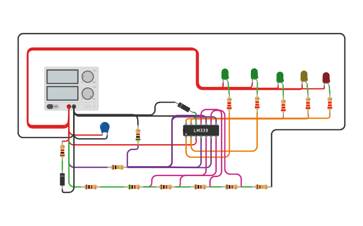 Circuit Design 12v Battery Level Indicator Circuit Tinkercad