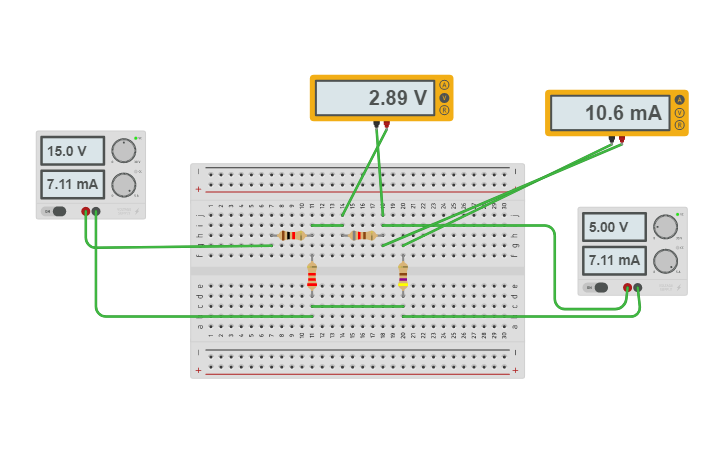 Circuit design Examen practico 2 ejercicio 1 | Tinkercad