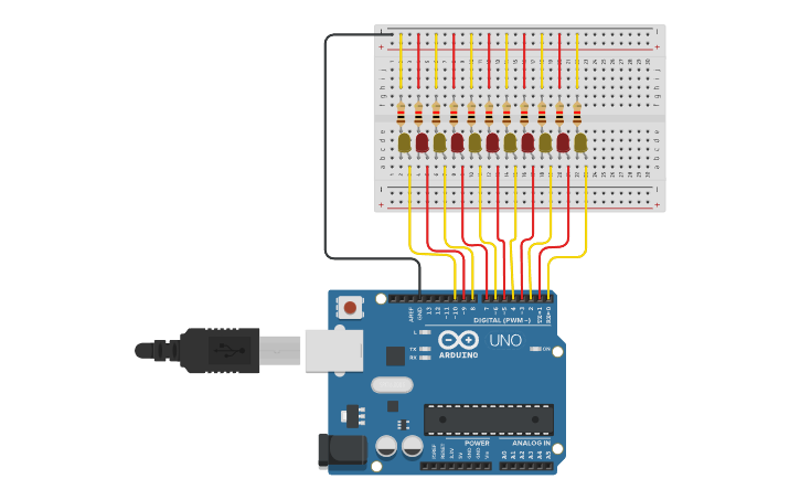 Circuit design DeLeon - Assignment2 - Alternating Lights - Tinkercad
