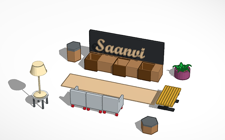 3D design Saanvi Name Project - Tinkercad