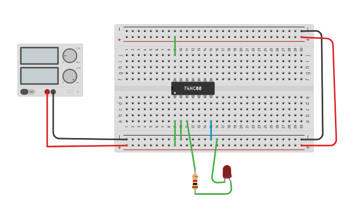 Circuit design NAND GATE - Tinkercad