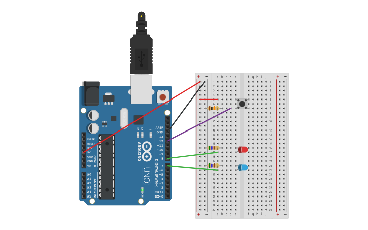 Circuit design Button tutorial | Tinkercad