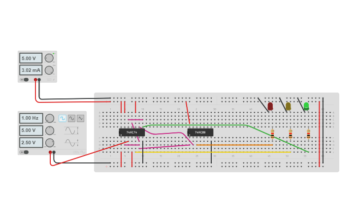 Circuit design traffic light - Tinkercad