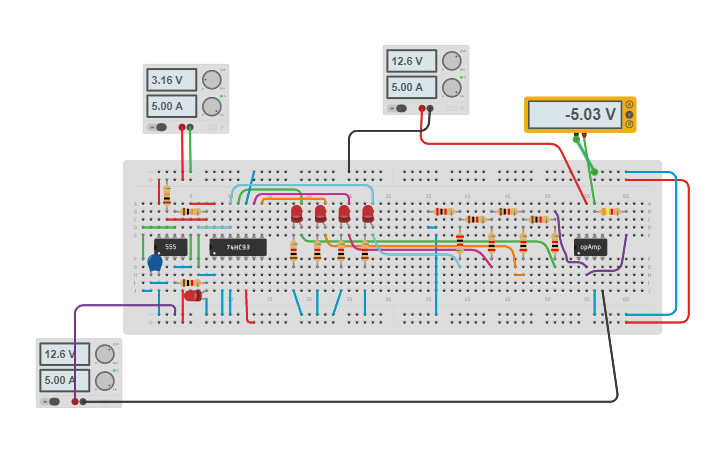 Circuit design Conversor digital analogo - Tinkercad