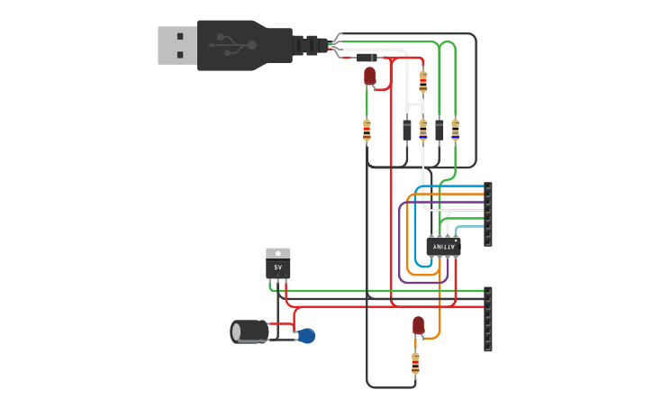 Circuit design [Arduino] Digispark - Tinkercad