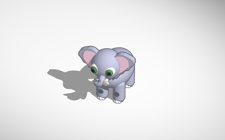 3D design Cute Baby Elephant - Tinkercad