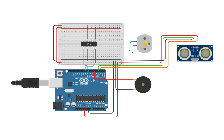 Circuit design smart water tank - Tinkercad