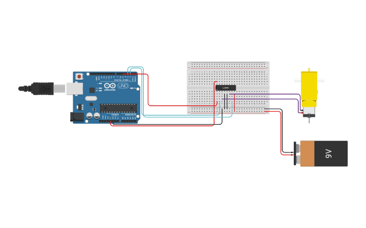 Circuit design Motor Driver | Tinkercad