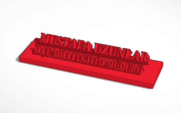 3D design İSiMLİK - Tinkercad