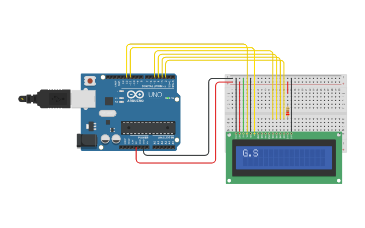 Circuit design Copy of Arduino LCD Display - Auto scroll - Tinkercad