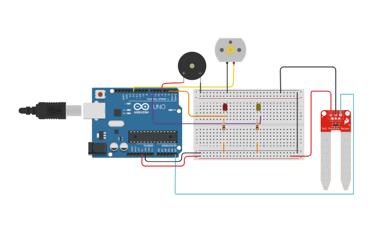 Circuit design SOIL MOISTURE SENSOR - Tinkercad