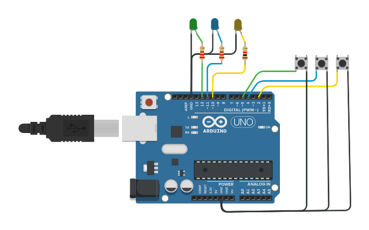 Circuit design Solucion ejercicio Clase 5 - Tinkercad