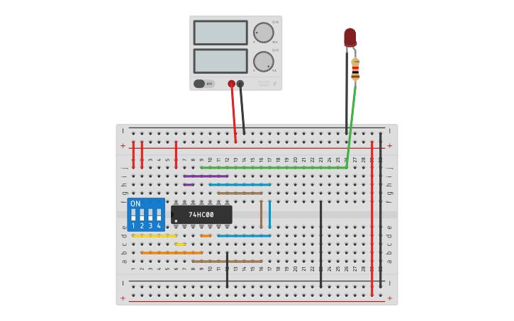 Circuit design NOR GATE | Tinkercad