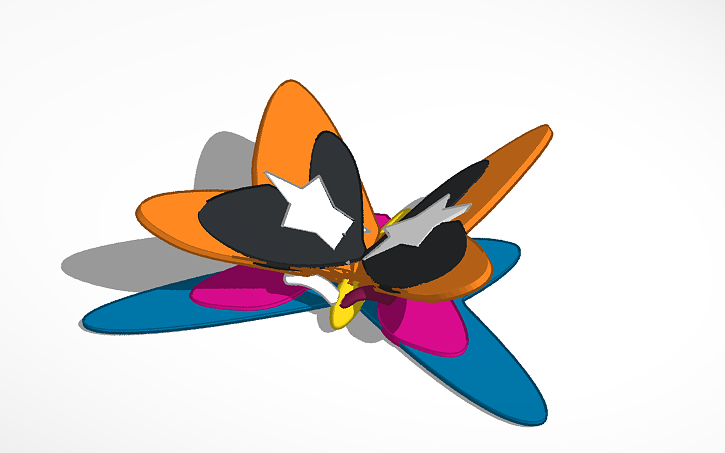3D design butterfly - Tinkercad